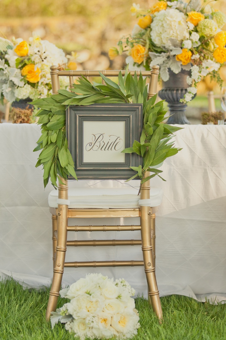 { Ask Cynthia }: Wedding Inspirations | Chair Back Signs