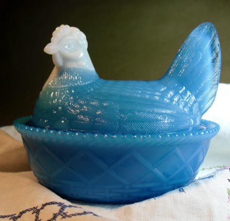 Any Old Time Vintage: Vintage Hen on Nest - Blue body and white head by ...