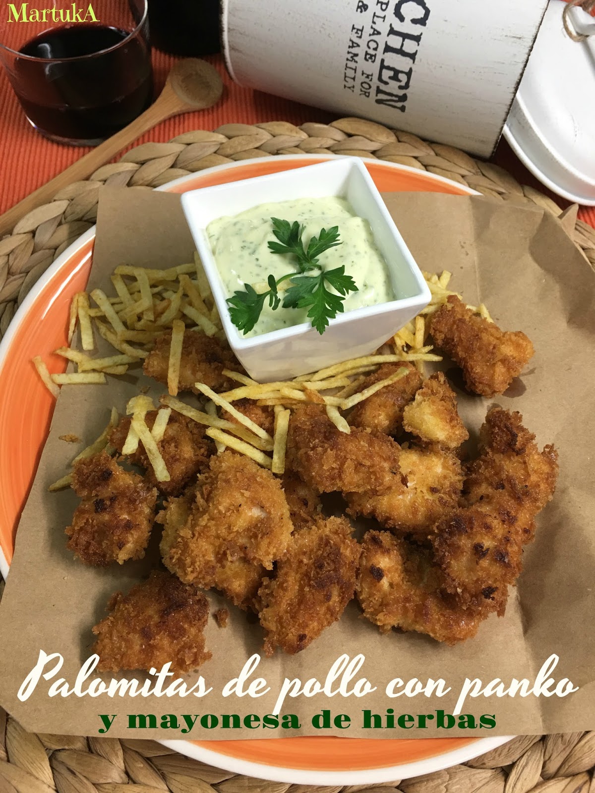 Las recetas de Martuka: Palomitas De Pollo Con Panko Y Mayonesa De Hierbas