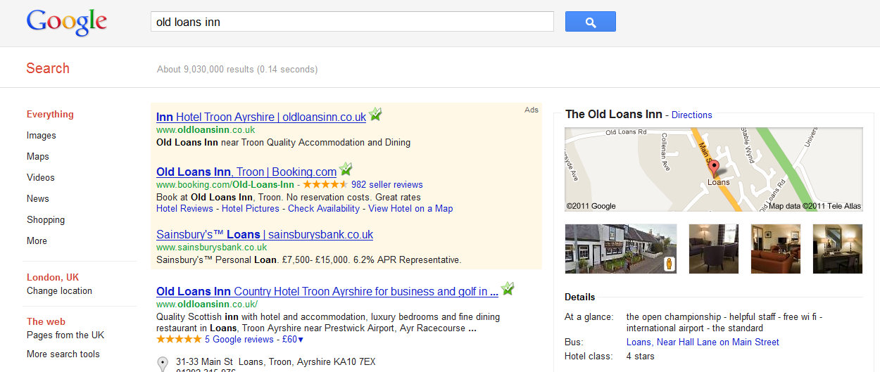 Plan B2B: New Google Search Features Places Top Right?