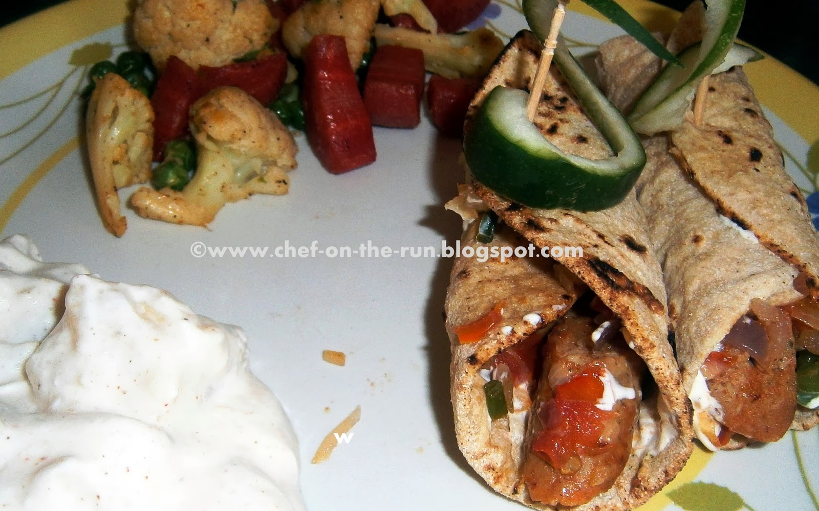 Kebab Roti Rolls and Potato Raita