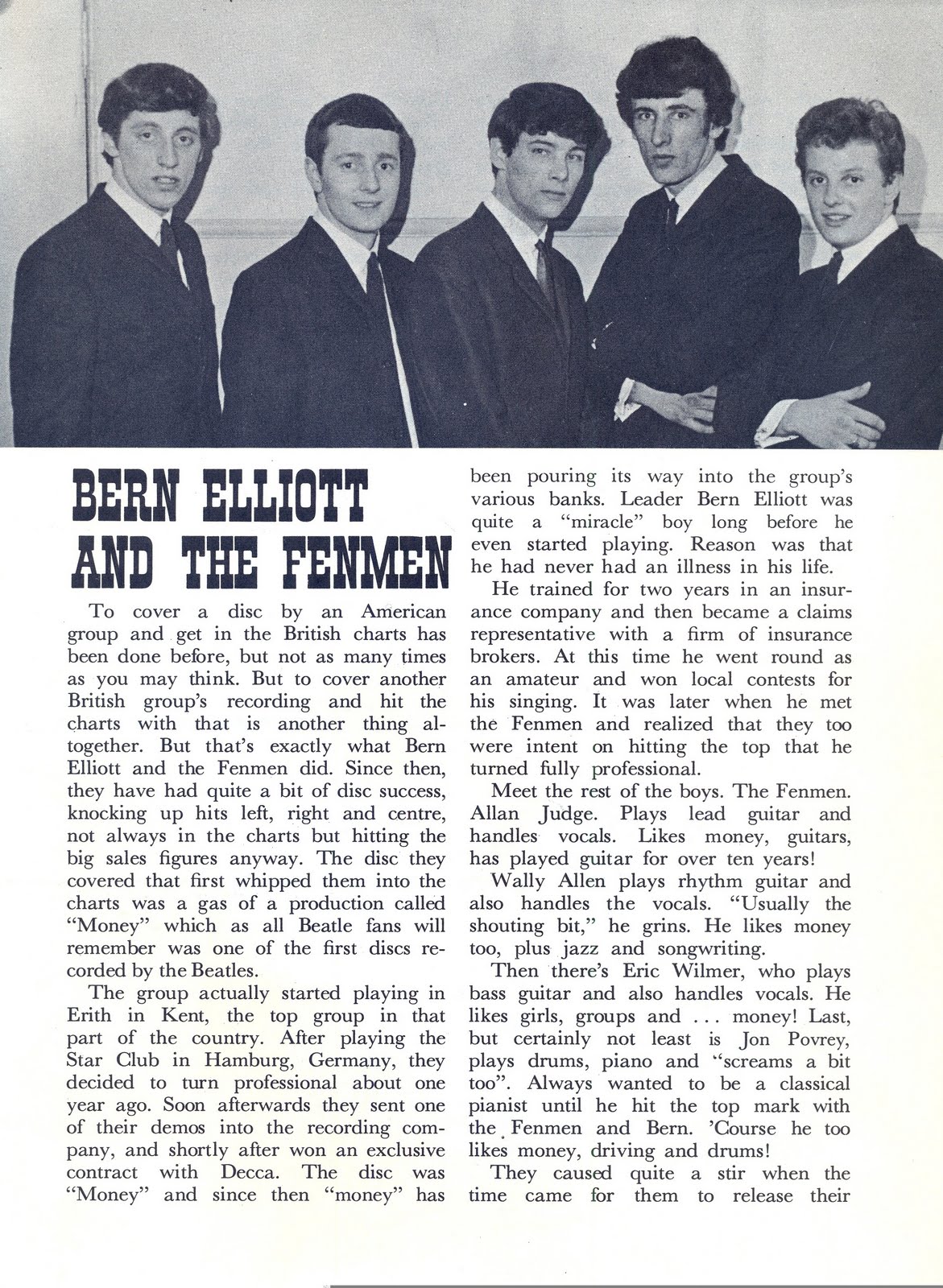 SIXTIES BEAT: Bern Elliott & The Fenmen