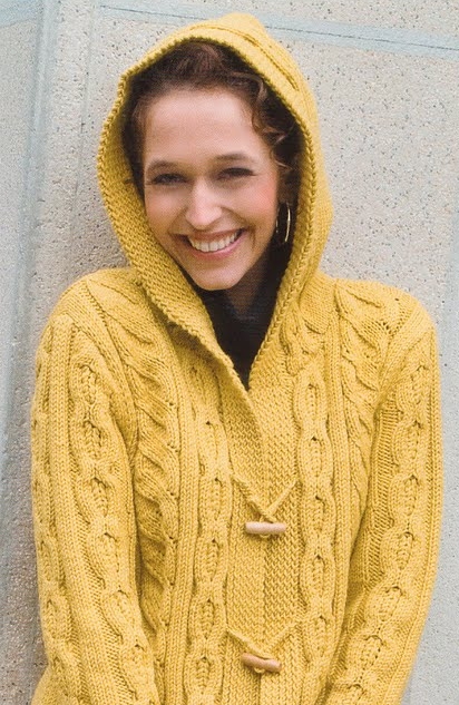 Knitting&Crochet Obsession: Yellow Cable Knit Jacket