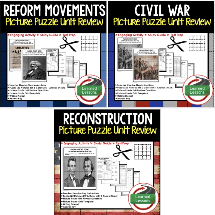 American History Picture Puzzles Test Prep, Unit Review, Study Guides ...