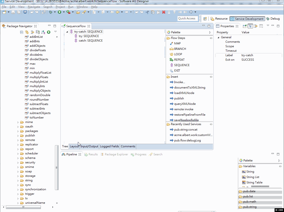 Alberts Blog Webmethods 在 Flow Service 中使用 Sequence 來實現 Try Catch
