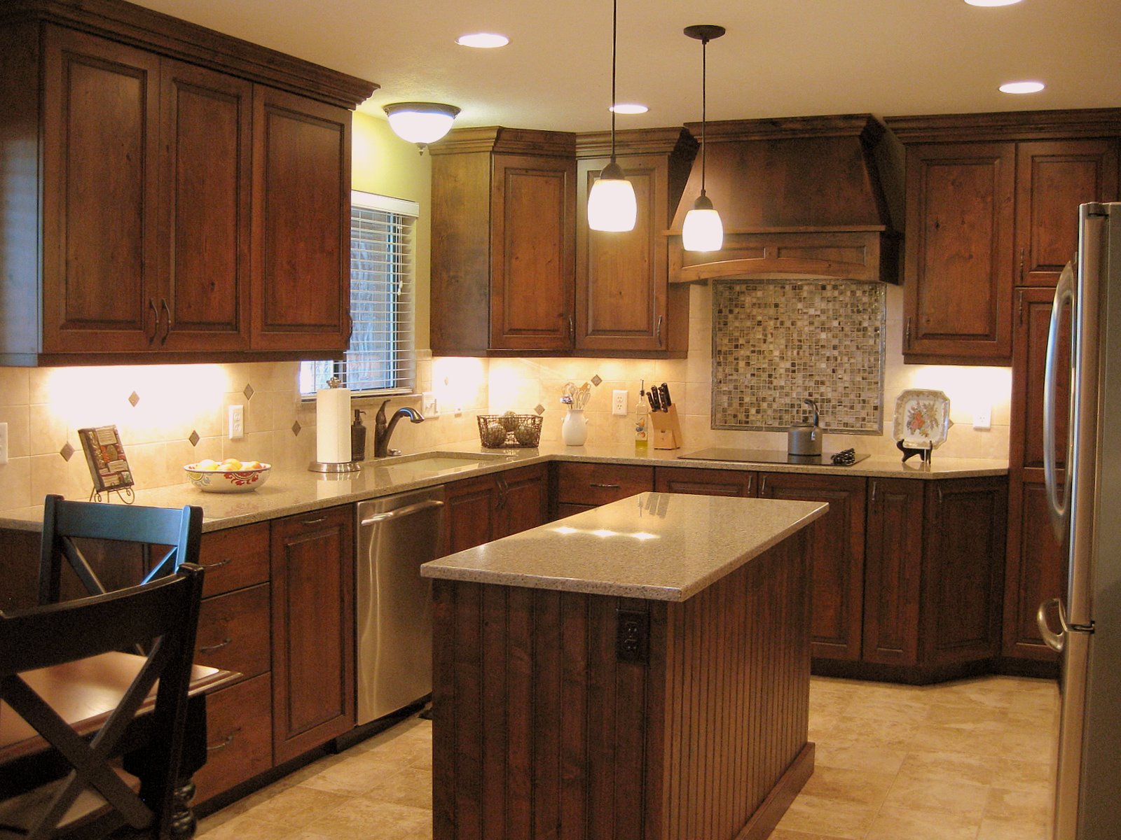 LEC Cabinets: Alder Cabinets w/Mocha Finish