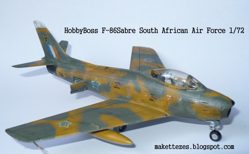makettezes: HobbyBoss Sabre F-86 SAAF 1/72 kész
