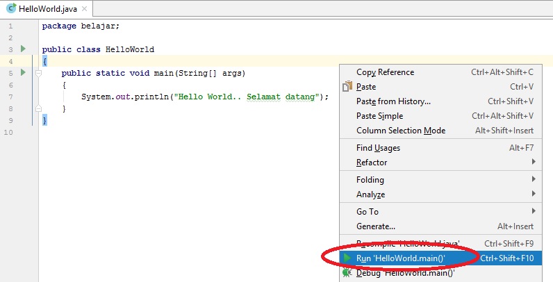 Belajar Java: SETTING DAN PROGRAM PERTAMA IDEA
