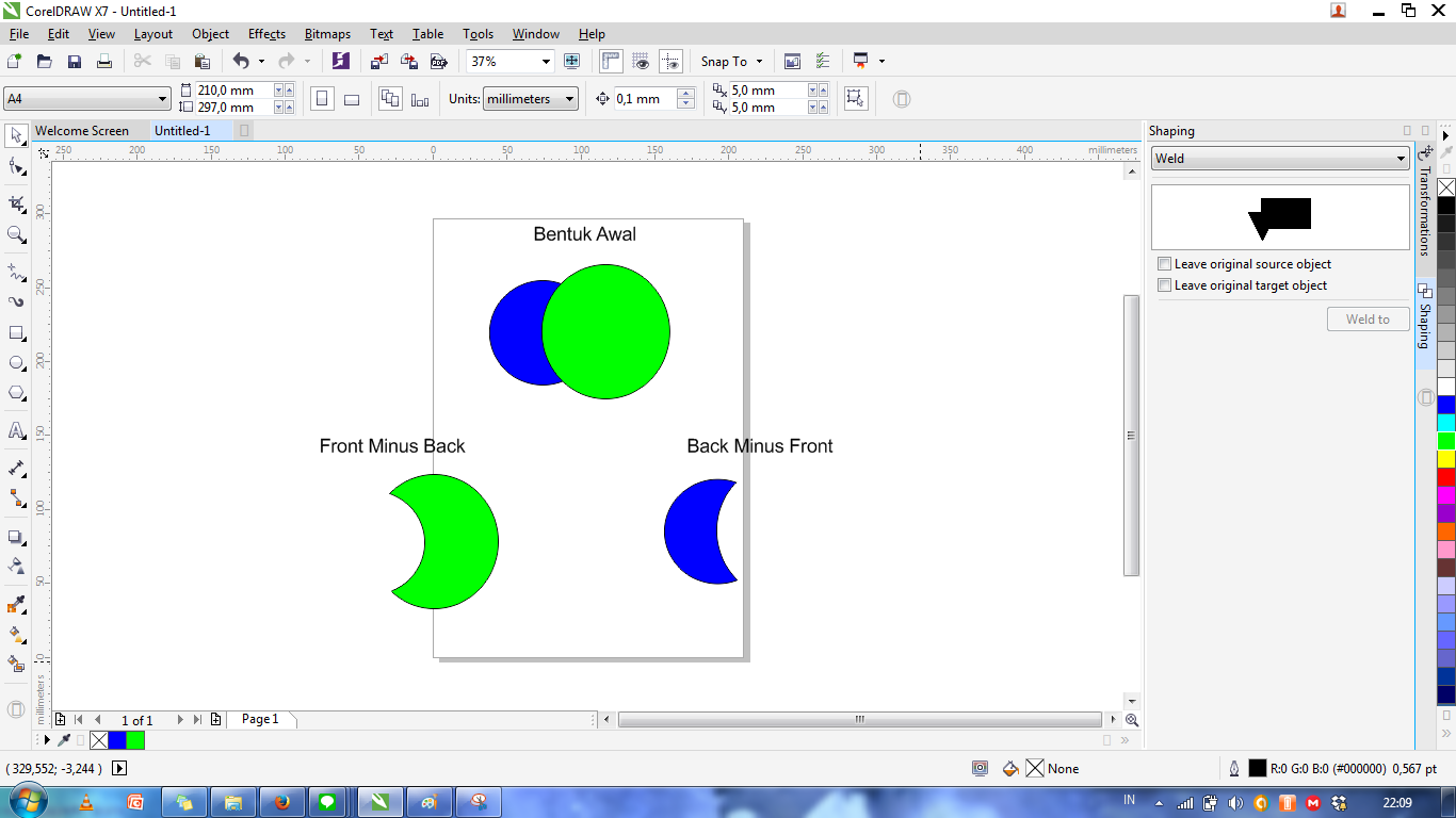 Blog of Everything Fun!: CorelDraw tutorial - Mengenal apa itu Weld ...