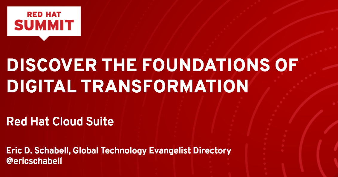 Eric D. Schabell: Red Hat Summit - Discover the foundations of digital ...