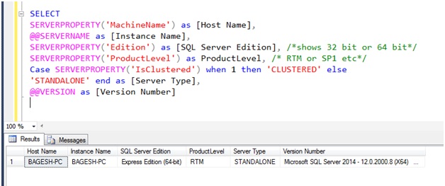 Microsoft Business Intelligence: Get the Basic Information of SQL Server