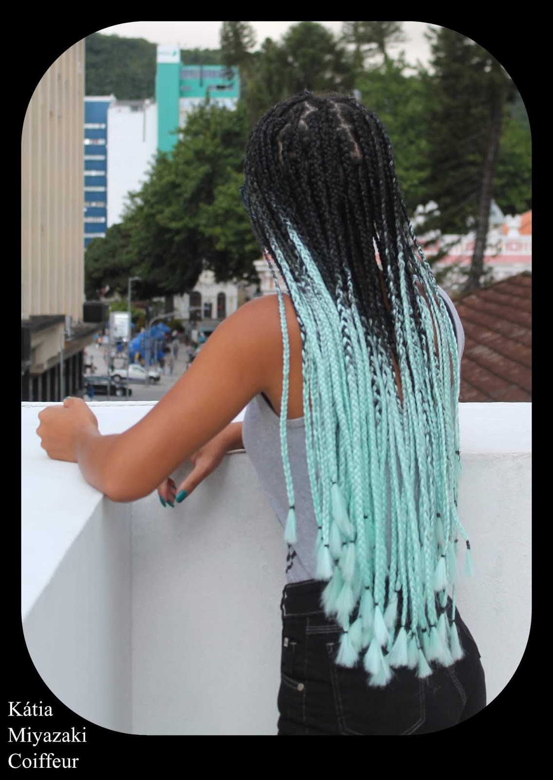 Katia Miyazaki Coiffeur: -turquesa -turquoise hair -blue green -Azul ...