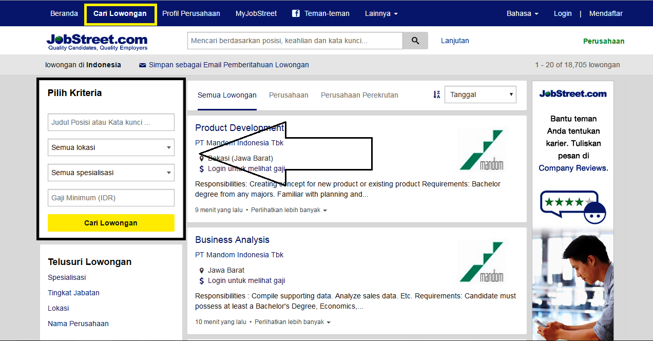 Cara Melamar Kerja Online Melalui Jobstreet - List Kerja Aceh