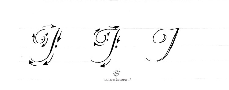 Caligrafía copperplate, ¿cómo escribir la letra I? | Aracelyasmine ...