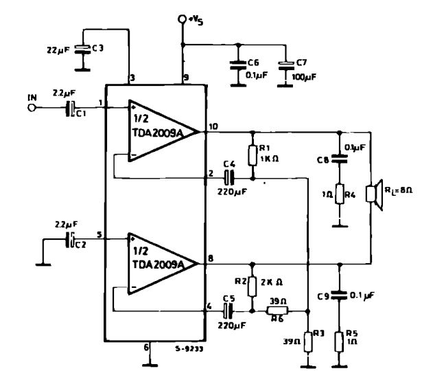 RANGKAIAN AUDIO AMPLIFIER BTL MENGGUNAKAN IC TDA2009 - Syarif Projects