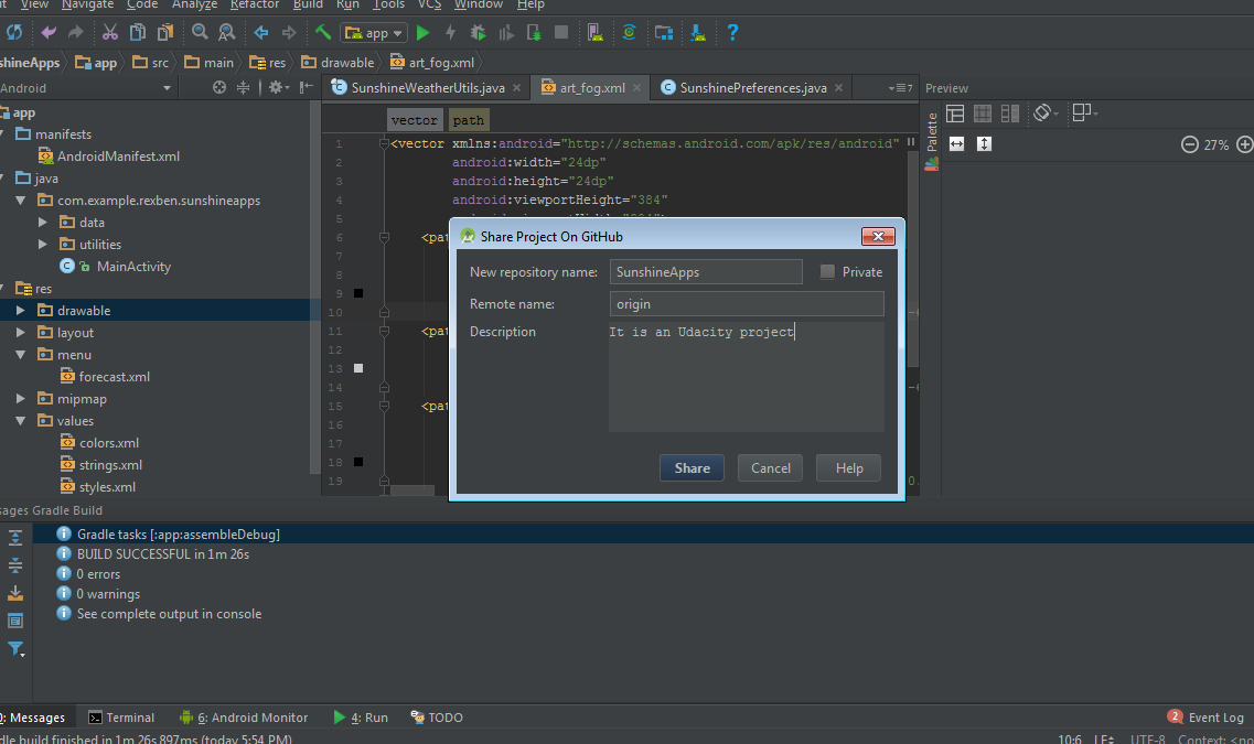 Android Development: Upload your projects from Android Studio to GitHub
