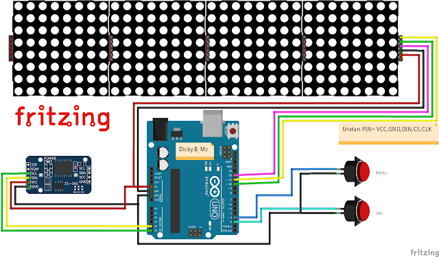 Arduino Digital Led Matrix Clock Nano Max7219 Date Temperature Ds3231