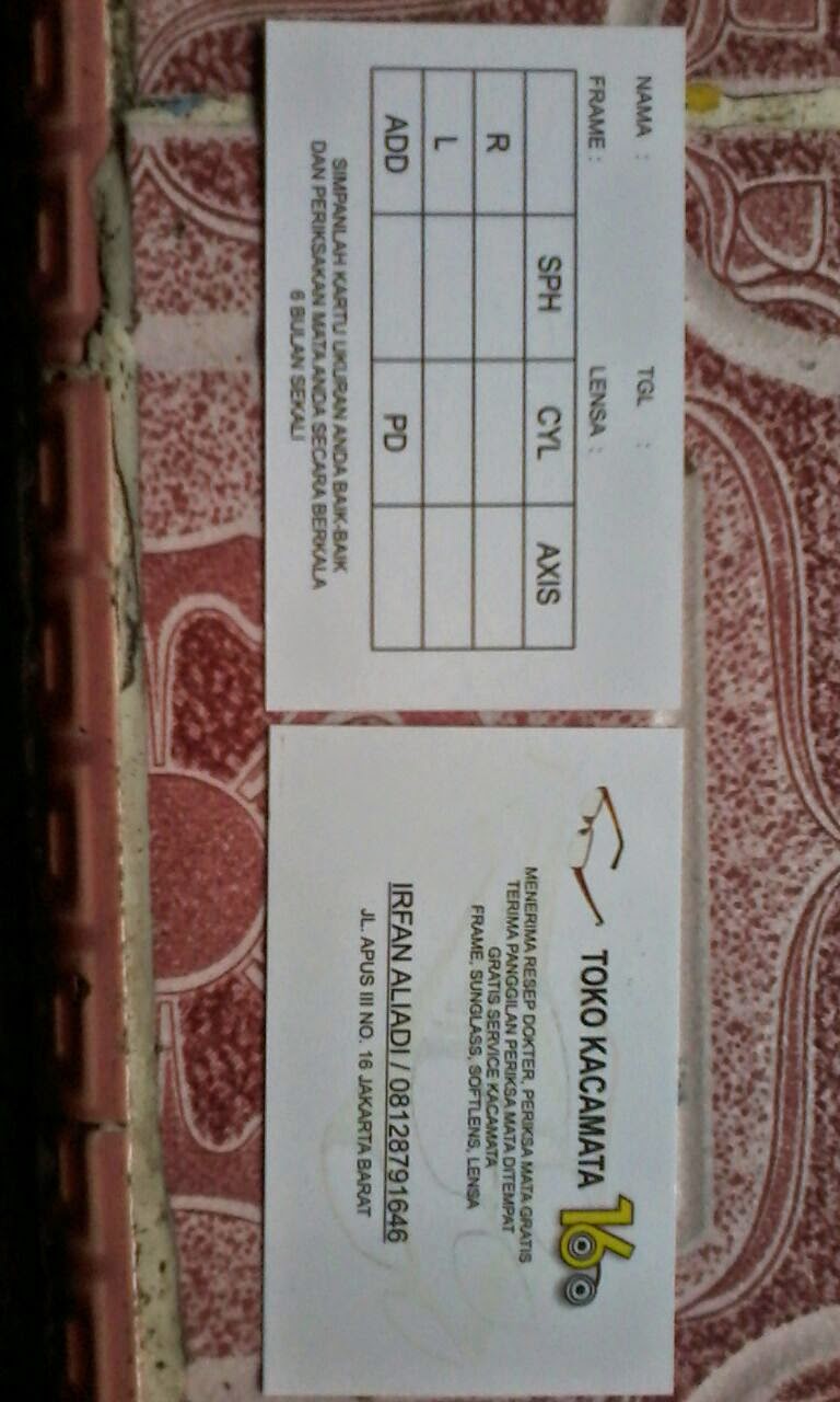 optik 16 mata sehat: kwitansi resep kartu ukuran nota untuk claim ...