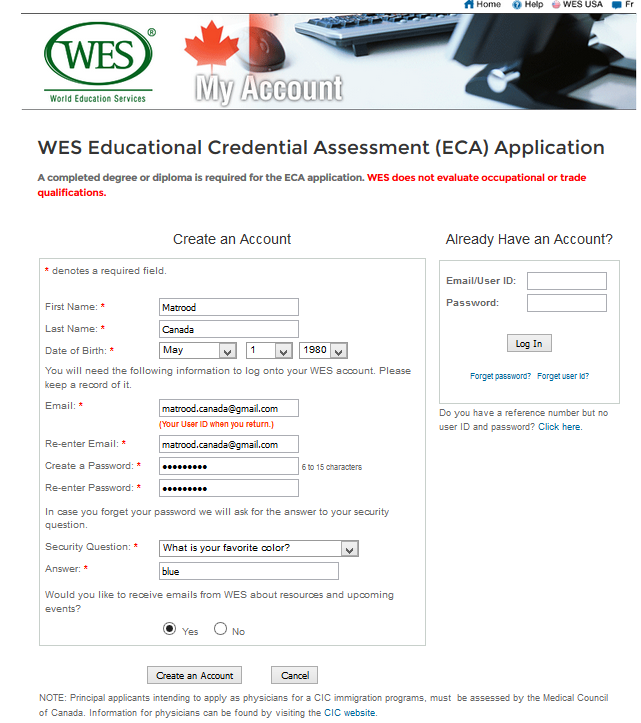 Almatareed.Canada : World Education Services (WES) Evaluation