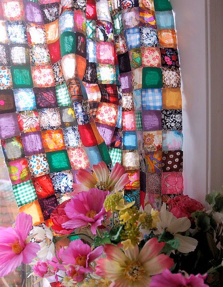 Curtain Ideas: Print patchwork curtains drapes with valance