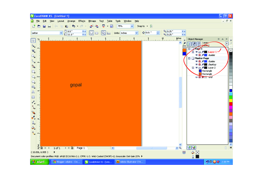 Edukris: Master layer in corel