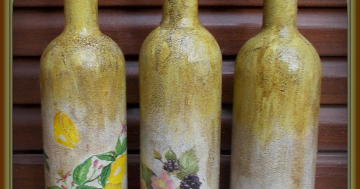 lila365idees: DECOUPAGE & ΚΡΑΚΕΛΕ MICRO ΣΕ ΜΠΟΥΚΑΛΙΑ ΚΡΑΣΙΟΥ (DECOUPAGE ...