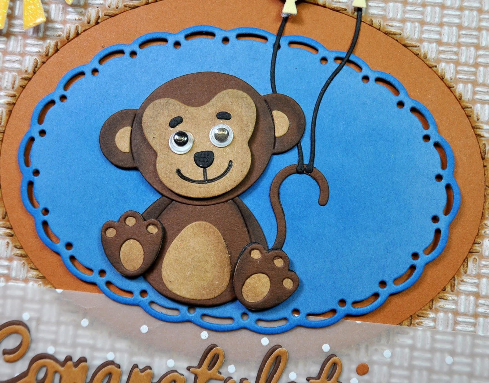 CottageCutz: Congratulations Card - Baby Monkey