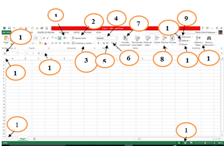 Carpeta de evidencias Excel 2016: PANTALLA PRINCIPAL DE EXCEL
