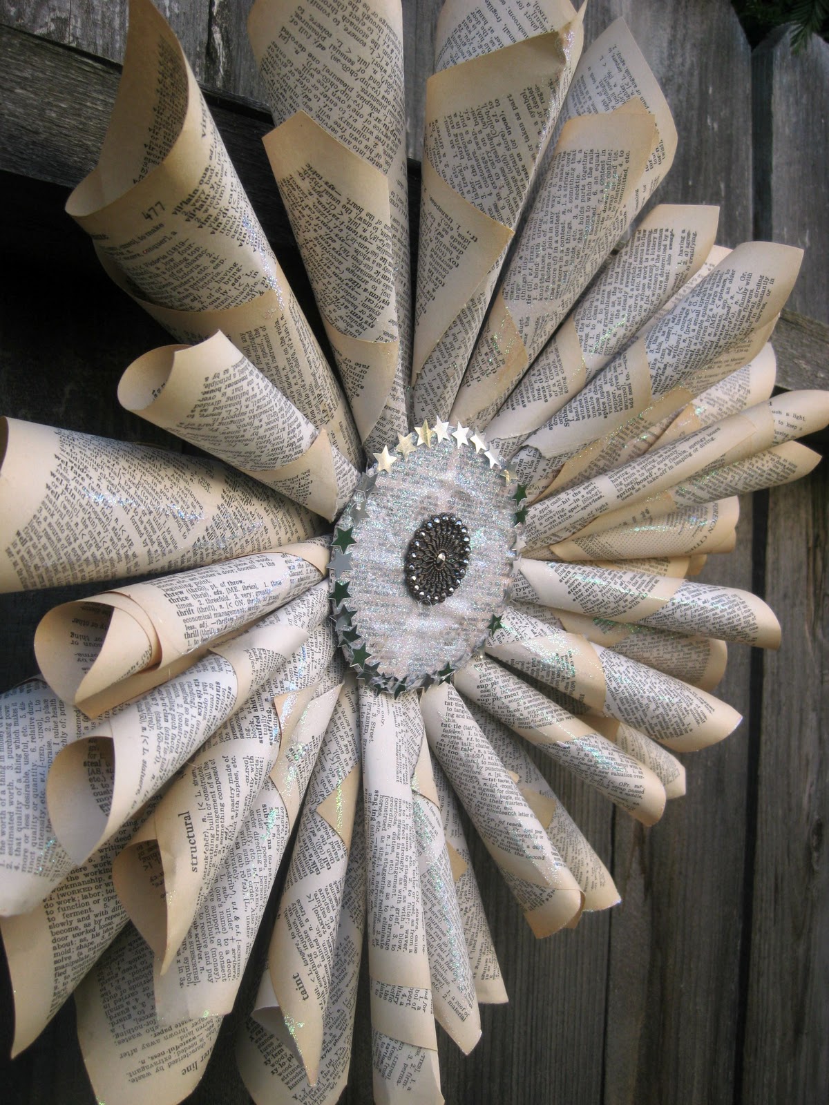 april's craft nest: book page tree topper