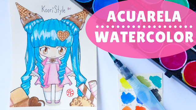 WATERCOLOR: Chibi Practice SpeedPaint (ENG/ESP) - Koori Style