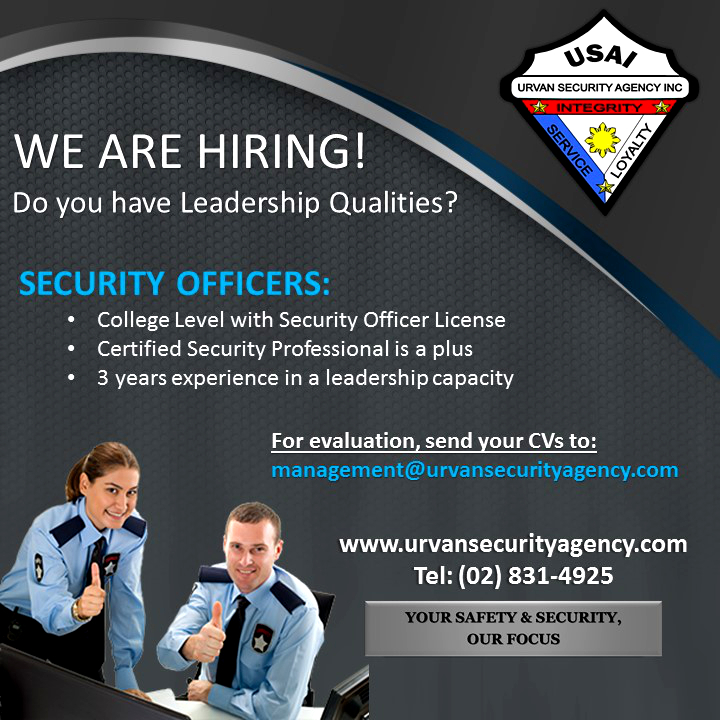 Urvan Security Agency Inc.: Apply Now!