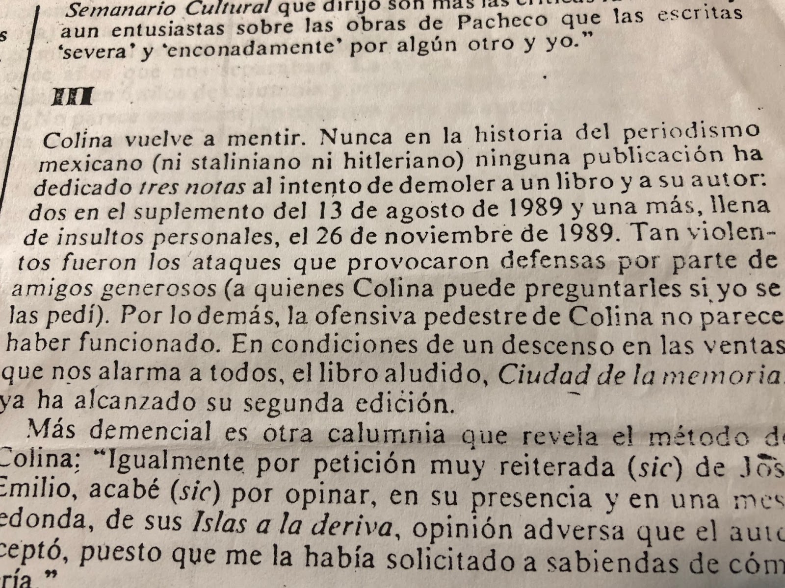 Siglo en la brisa: Entrevista con José de la Colina