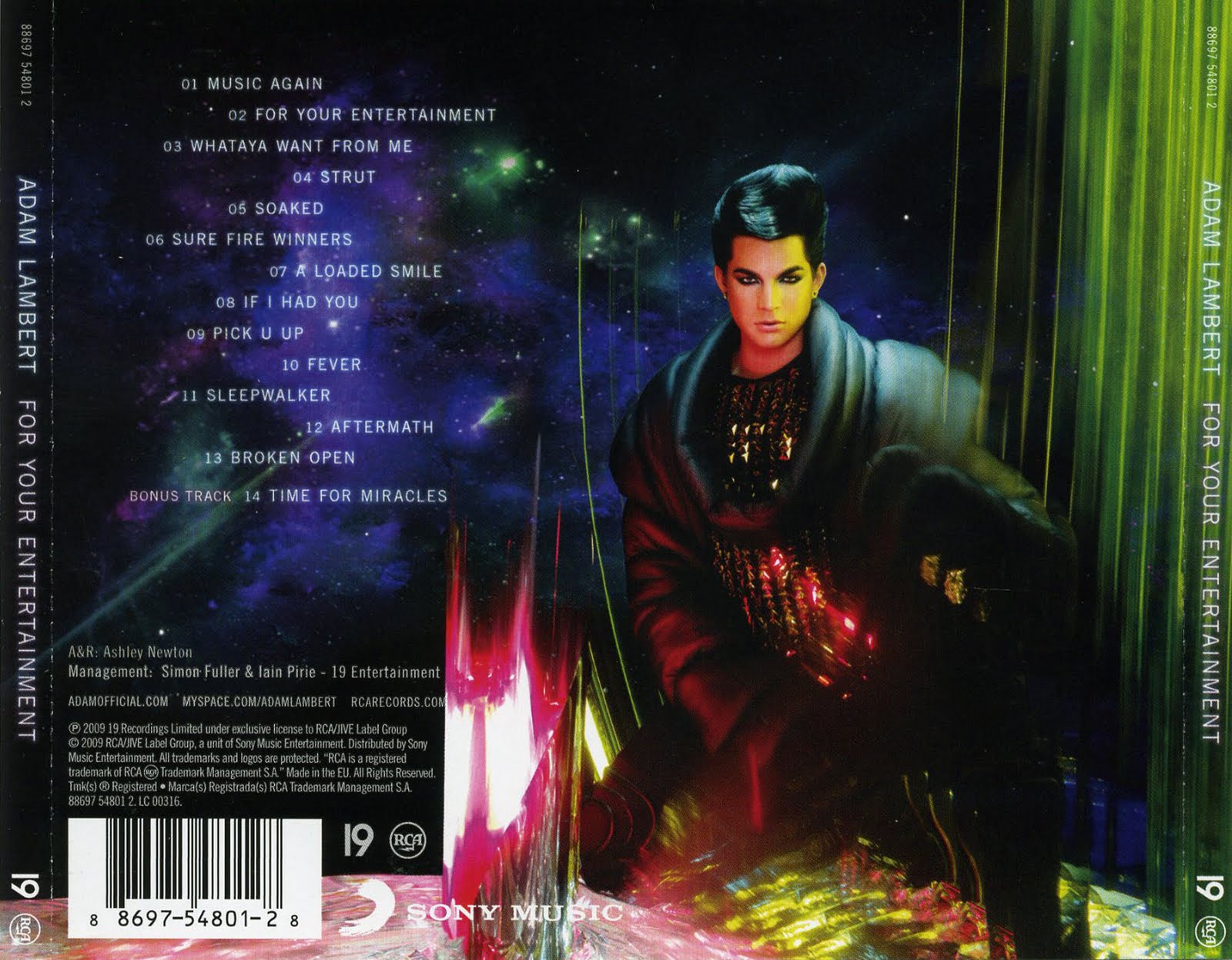 UNIVERSO DA MUSIC: Adam Lambert - For Your Entertainment