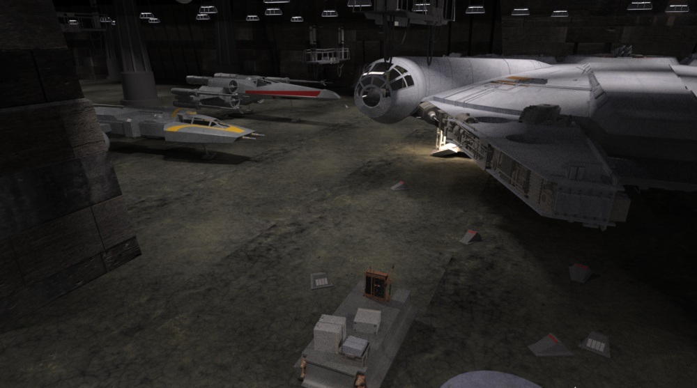 Stinson's All Things Star Wars Blog: The Millennium Falcon in Yavin Base