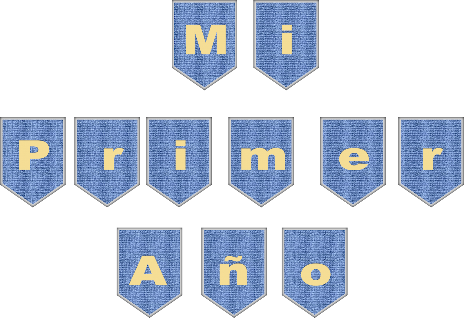 Letras, Guirnaldas y banderines para tu primer cumpleaños