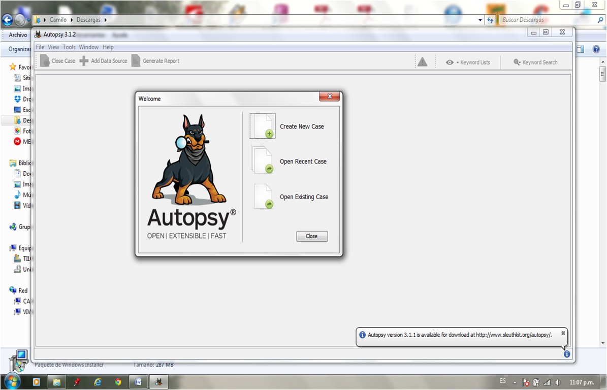 Informática Forense: Instalando y examinando Autopsy