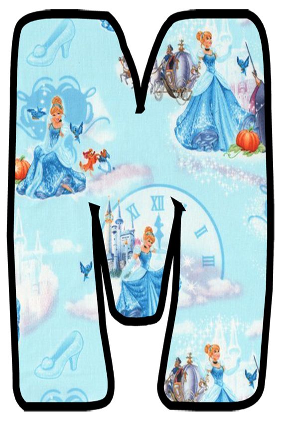 Light Blue Cinderella Letters. Letras de Cenicienta en Celeste. - Oh my ...
