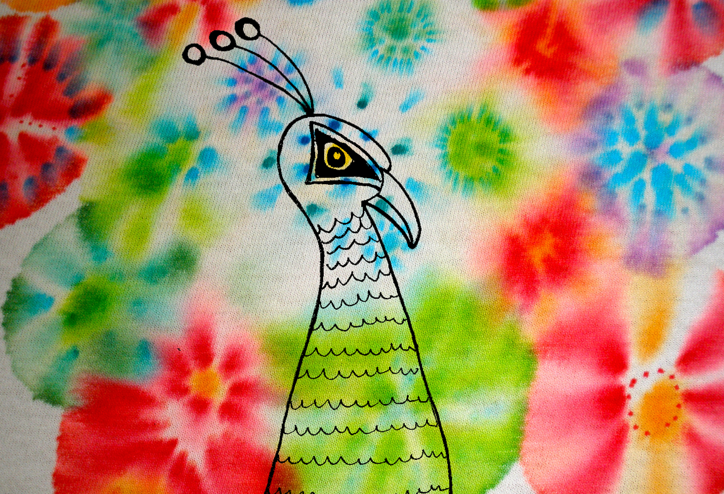 Marika Makes MSED Bird A Day 80 Tie Dyed Peacock Marika Makes MSED Bird A Day 80 Tie Dyed Peacock