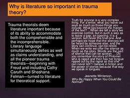 Talking about Trauma: Cathy Caruth's Trauma Theory