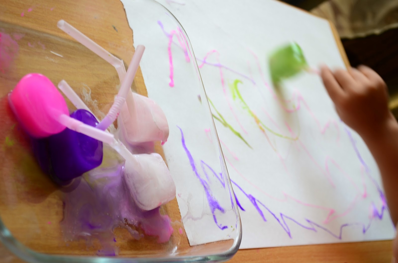 Practical Mom: Kids Art: Painting with 'Popsicles'