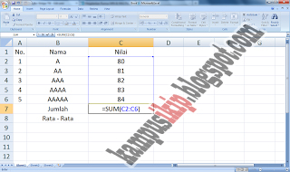 Menjalankan Rumus SUM & AVERAGE Pada Ms. Excel