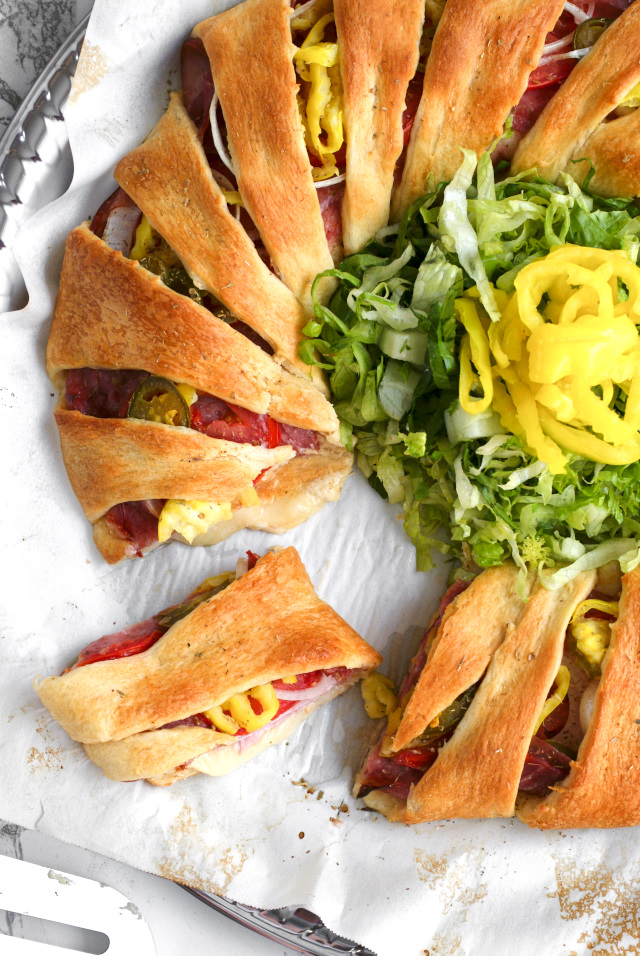 Italian Sub Crescent Roll Ring | The Two Bite Club