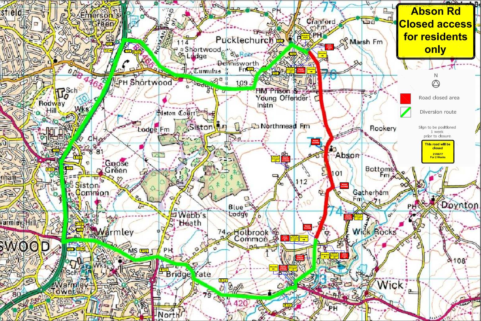 Focus on Sodbury, Yate and Dodington: Abson Road closed daytime 21 Aug ...