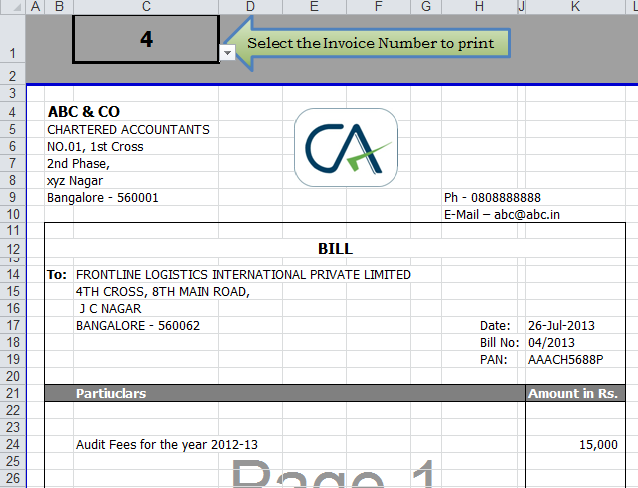 Excel Invoice Template: Invoice template in excel