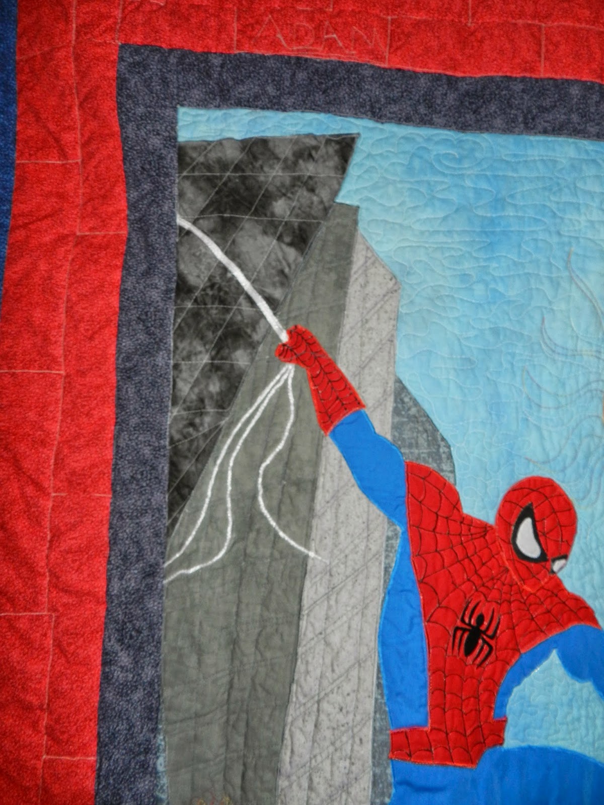 Dinah's Quilts & Embroidery: Spider-Man Quilt