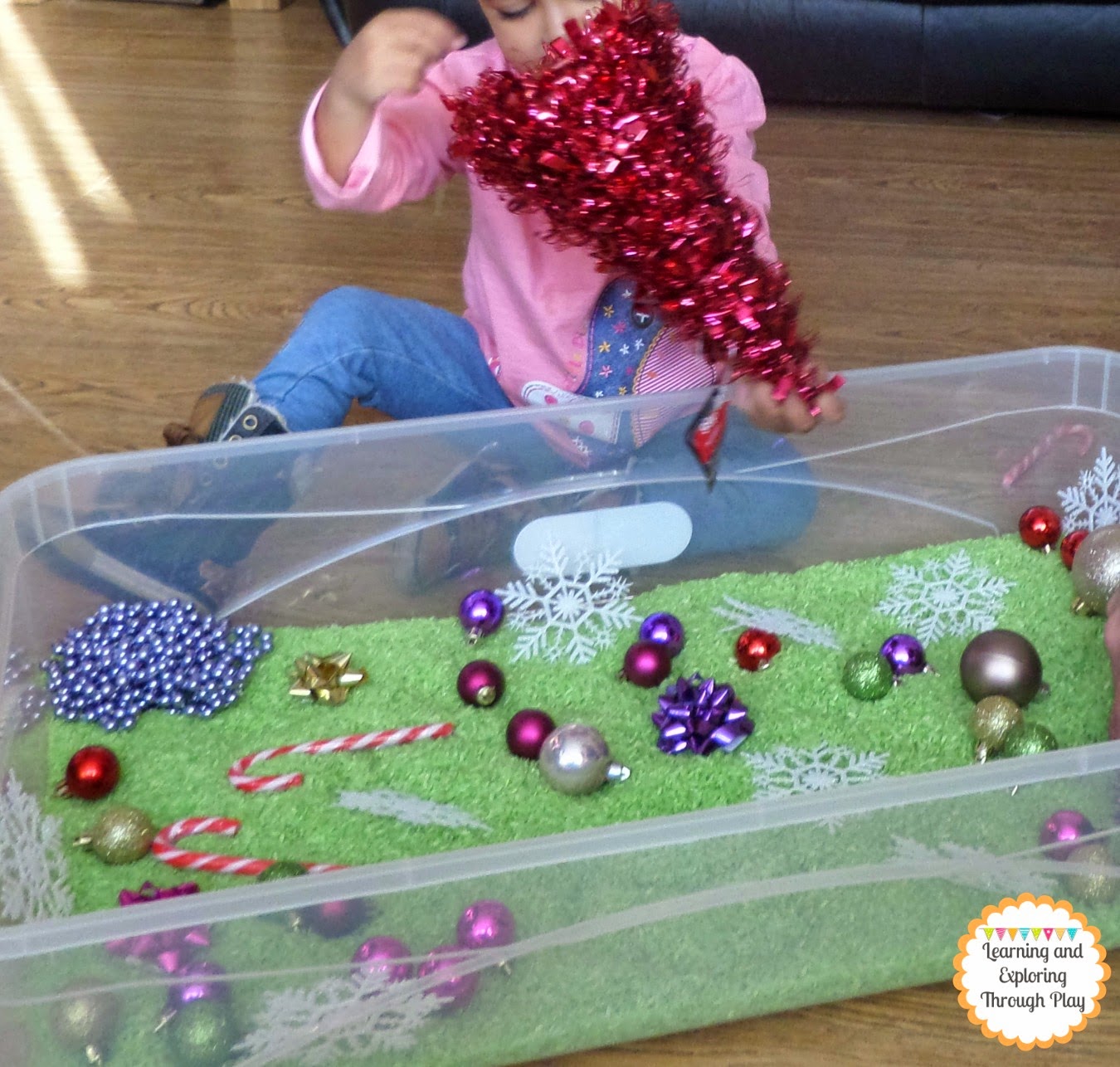 Learning and Exploring Through Play: Christmas Sensory Box