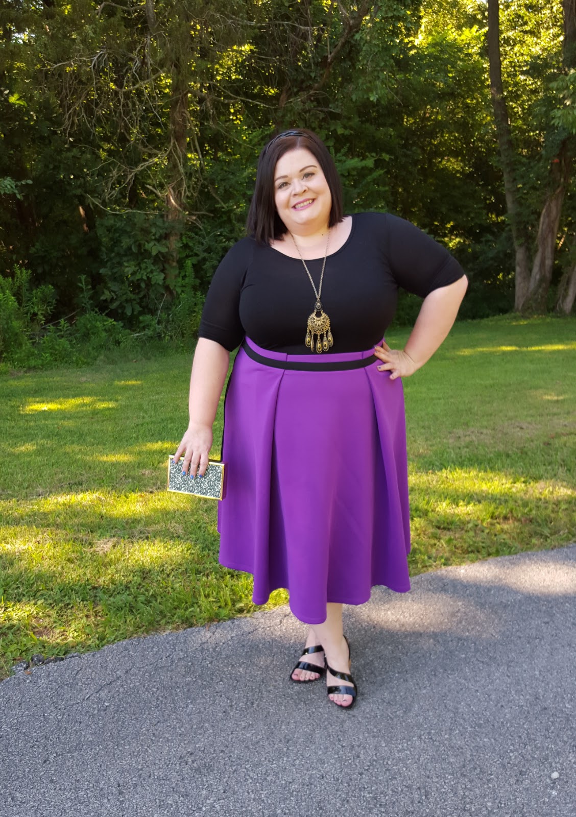 TheStyleSupreme: OOTD: Eloquii Purple Midi Skirt
