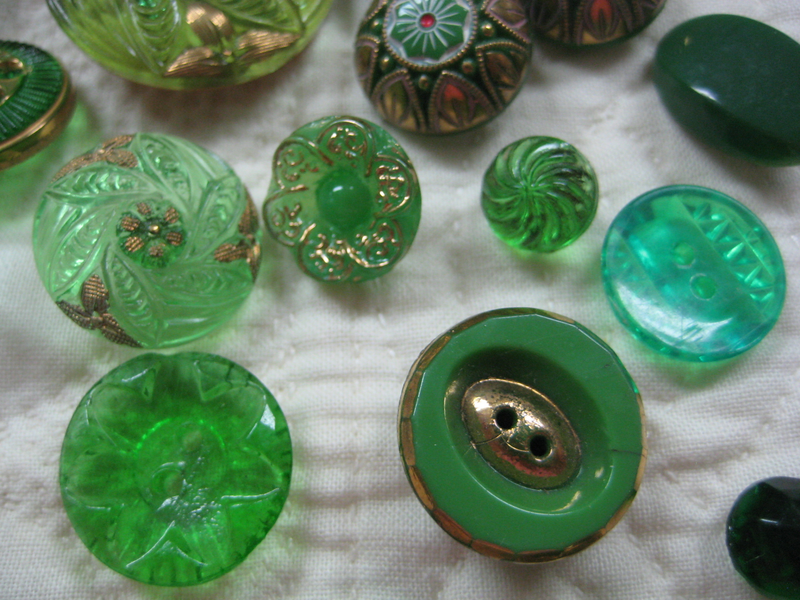 Bird Nest On The Ground: "A Green Glass Button Collection"