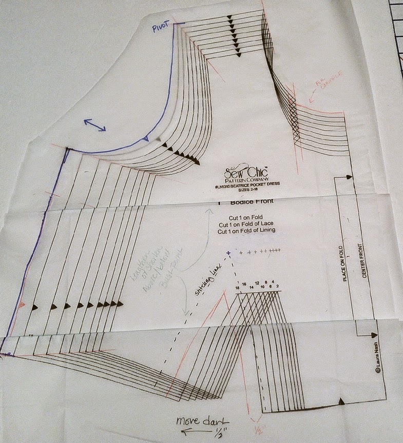 Sew Chic Pattern Company: Pattern Resizing Tutorial Part 1: Small to Large