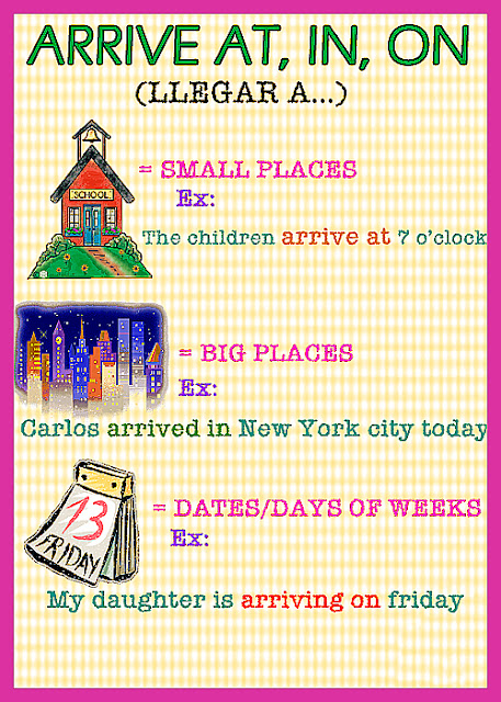 E&F-learninGOnline: USOS DE "ARRIVE" EN PREPOSICIONES (INGLÉS)
